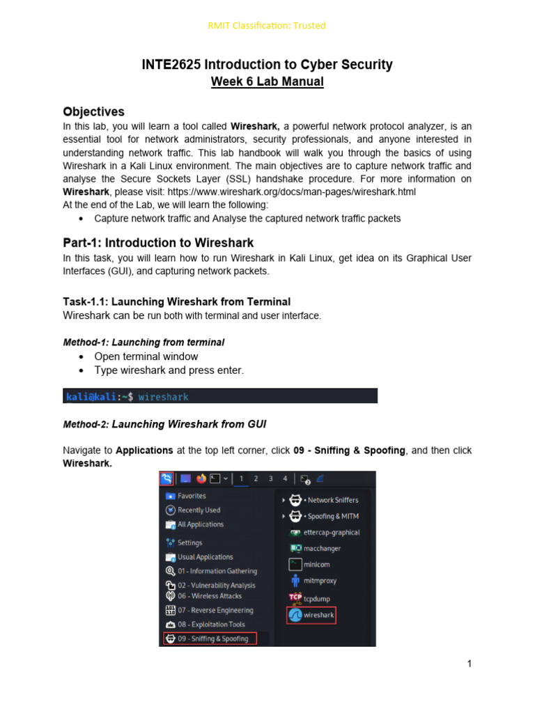 INTE2625 Week 6 Lab Manual | PDF | Transport Layer Security | Computer Network