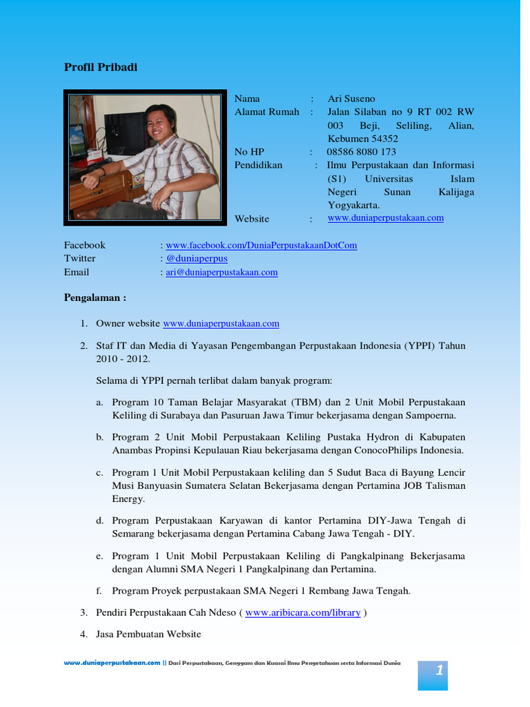 CV Lengkap Ari Suseno | PDF