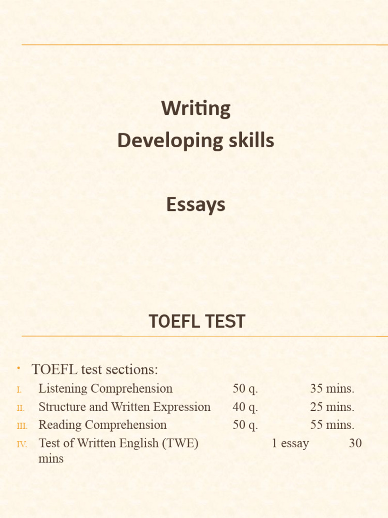 5 Writing Skills | PDF | Test Of English As A Foreign Language | Essays