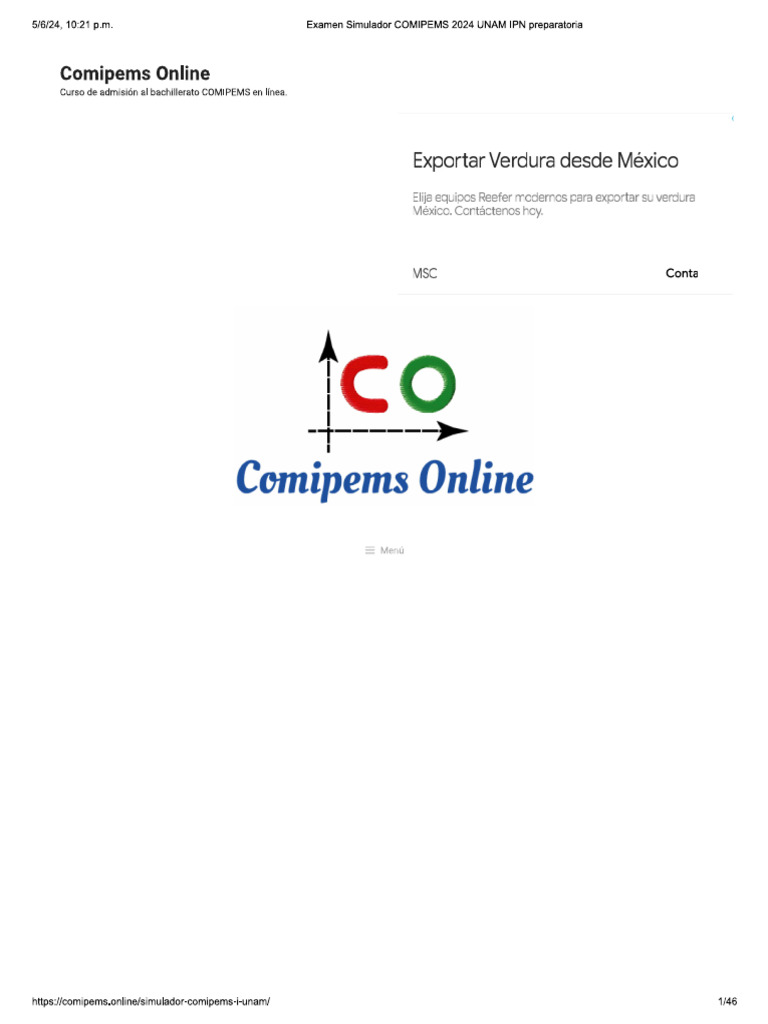 Simulacro Comipems | PDF