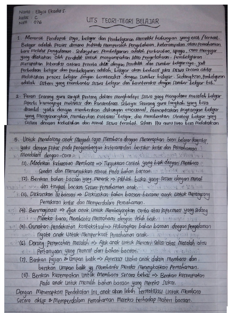 UTS Teori Belajar | PDF