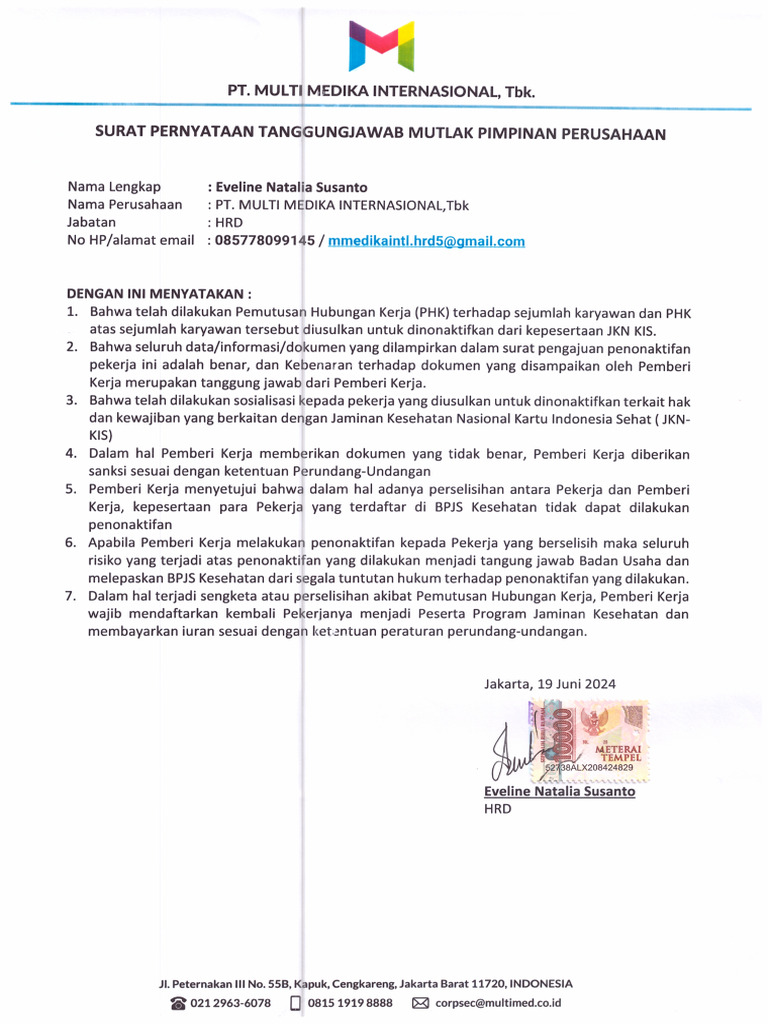 Berkas Penonaktifan Bpjs Kesehatan Pdf