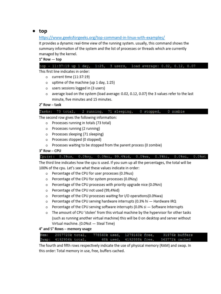 Linux Commands Pdf Process Computing Computer Hardware