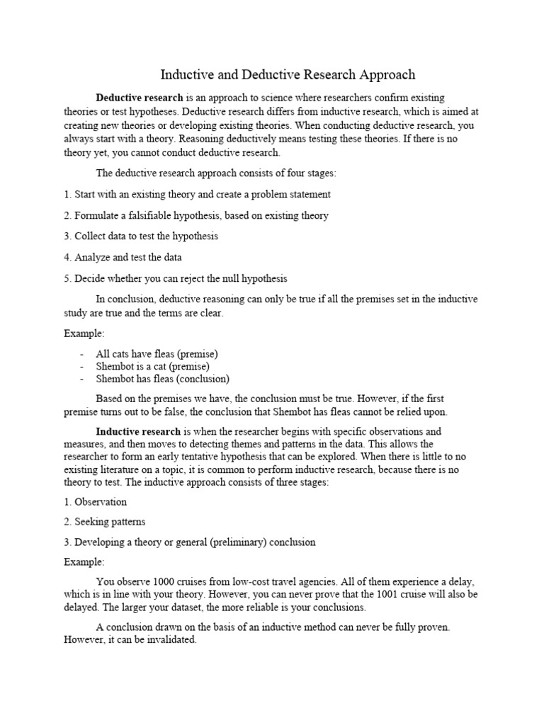 Inductive and Deductive Research Approach | PDF | Science & Mathematics