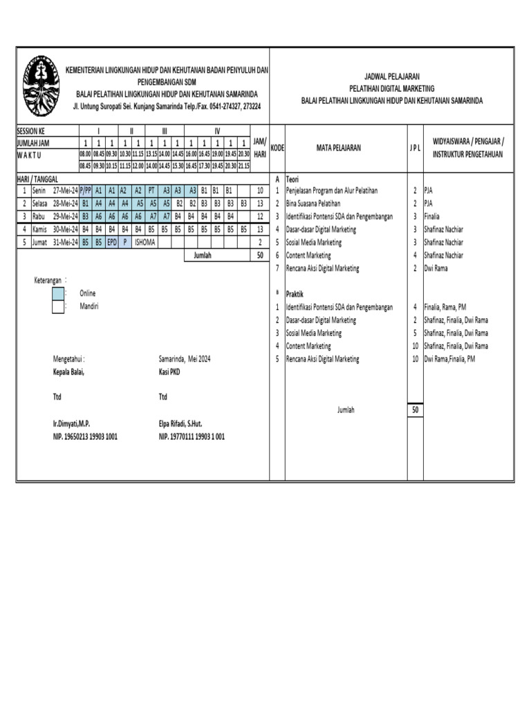 Jadwal Digital Marketing 2024 Rev3 | PDF