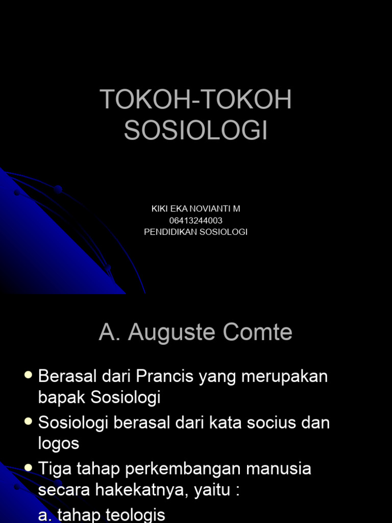 Tokoh-Tokoh Utama dalam Sosiologi | PDF | Ilmu Sosial | Filsafat
