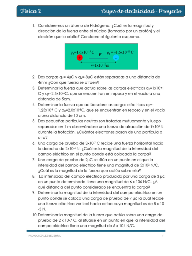 Conceptos Bã¡sicos de Electricidad - PROYECTO | PDF | Fuerza | Corriente eléctrica