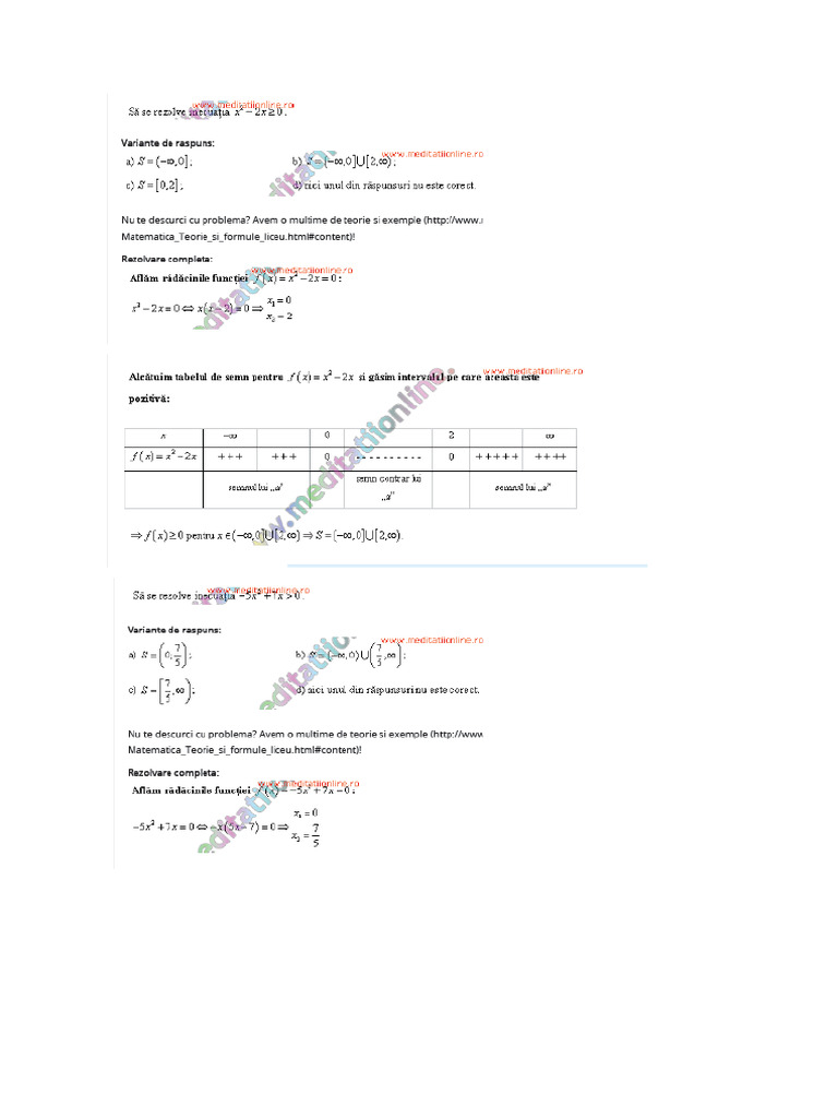 9inecuatii de Gradul II | PDF