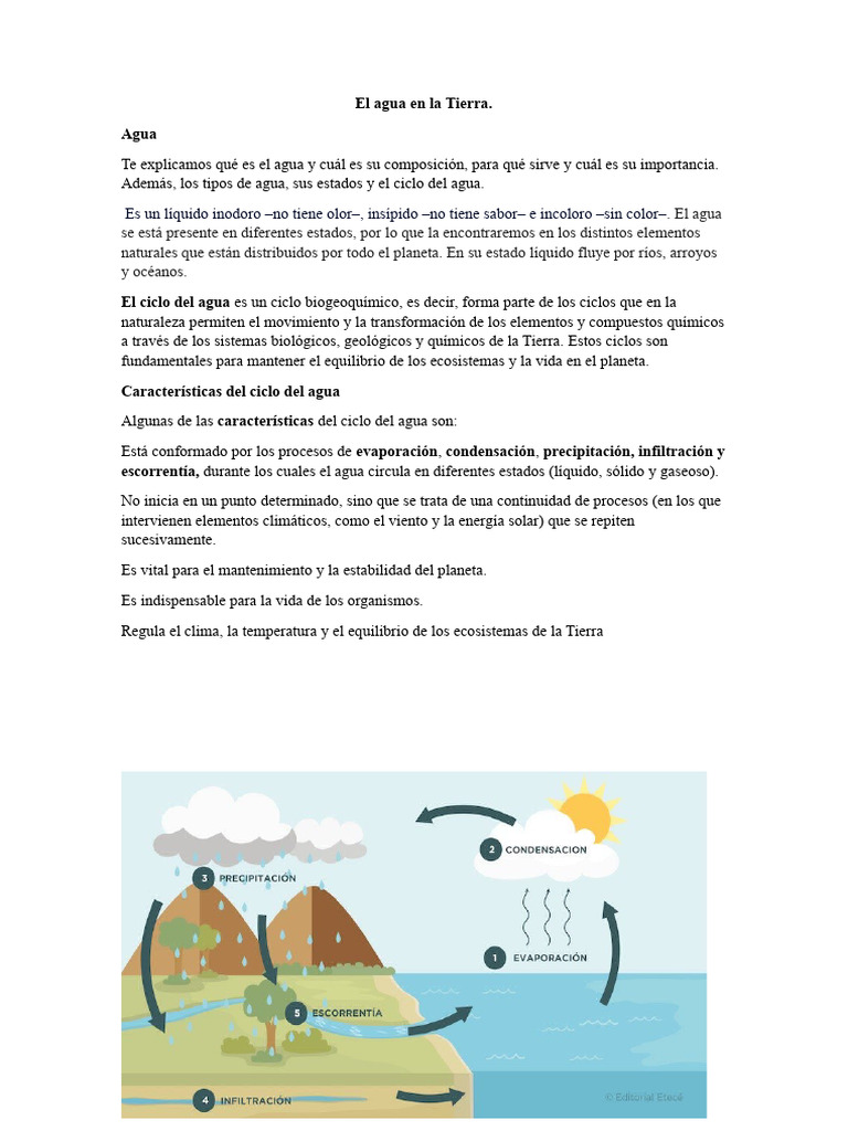 El Agua en La Tierra | PDF | Agua | Propiedades del agua