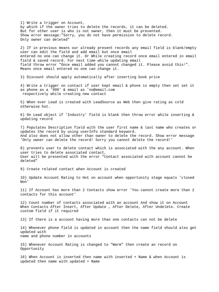 Trigger Scenarios | PDF | Computer Science | Computer Programming