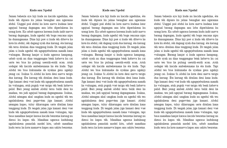 Dongeng Sunda Kuda Anu Ngedul Pdf