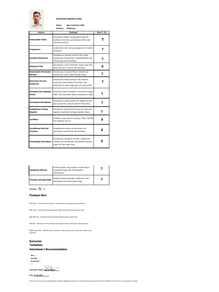 Interview Form | PDF