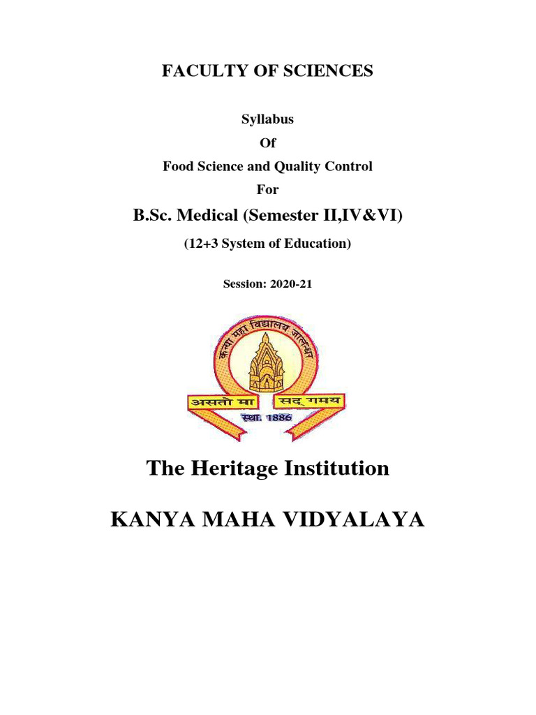 Food Science and Quality Control Session 2020 21 | PDF | Microorganism ...