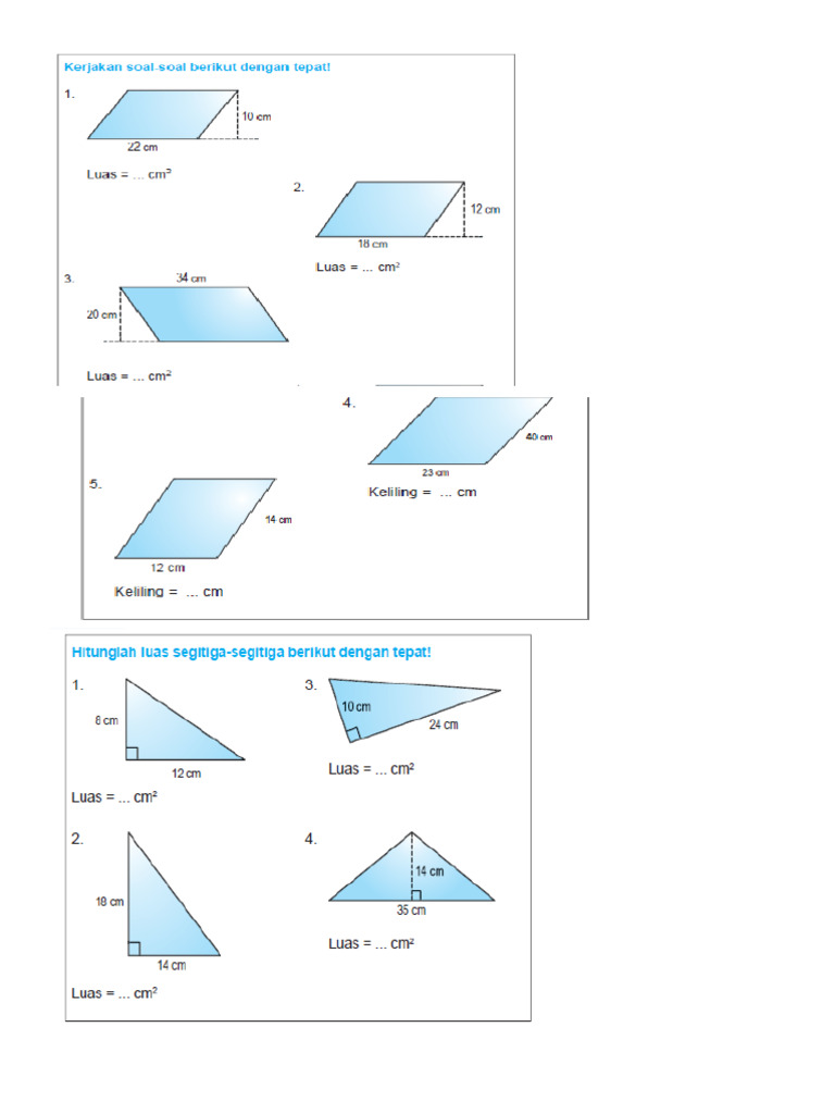 Keliling, Luas Jajar Genjang & Segitiga | PDF
