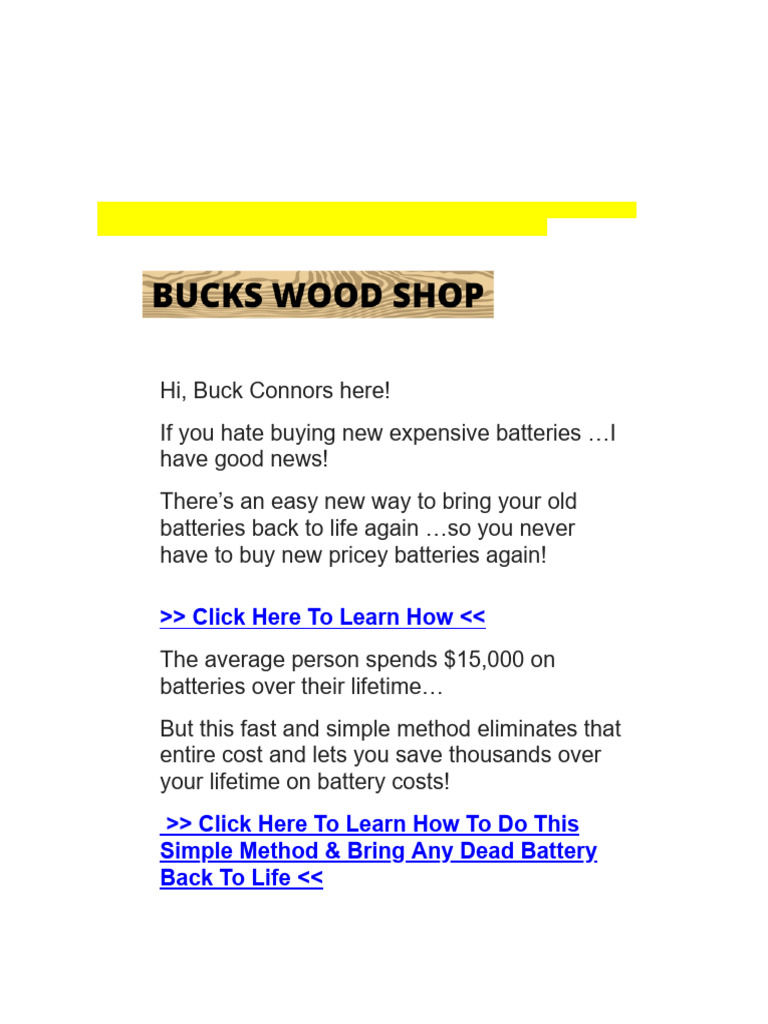 Buck Connors - Here's How To Bring ANY Dead Battery Back To Life Again ...