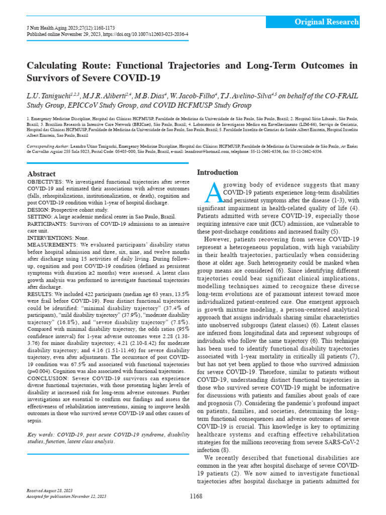 Calculating Route - Functional Trajectories and Long-Term Outcomes in ...