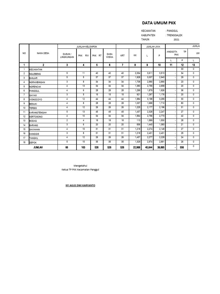 Data Kegiatan PKK 2022 | PDF