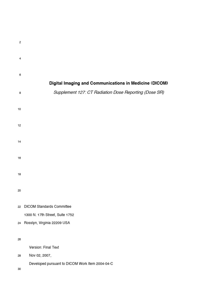 CT Radiation Dose Reporting - DICOM Standards Committee | PDF | Ct Scan ...