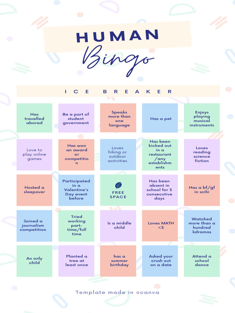 Human Bingo Icebreaker | PDF