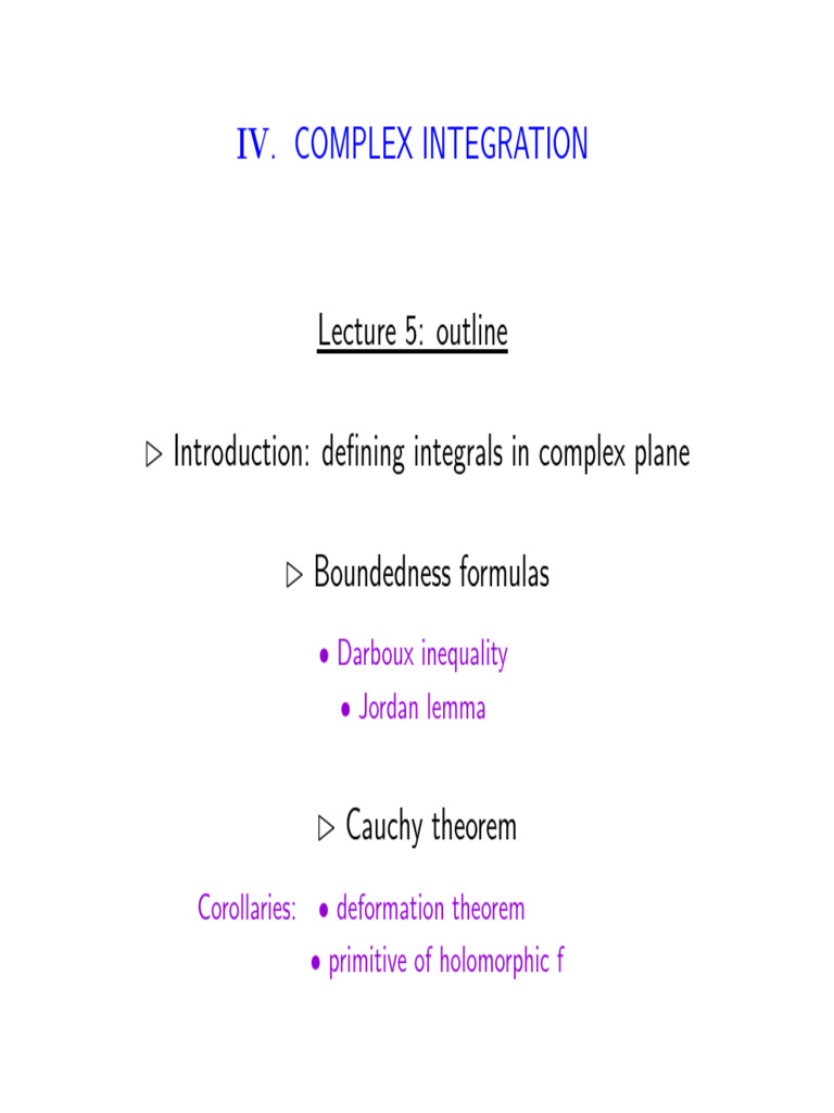 Complex Theory | PDF | Integral | Mathematical Concepts