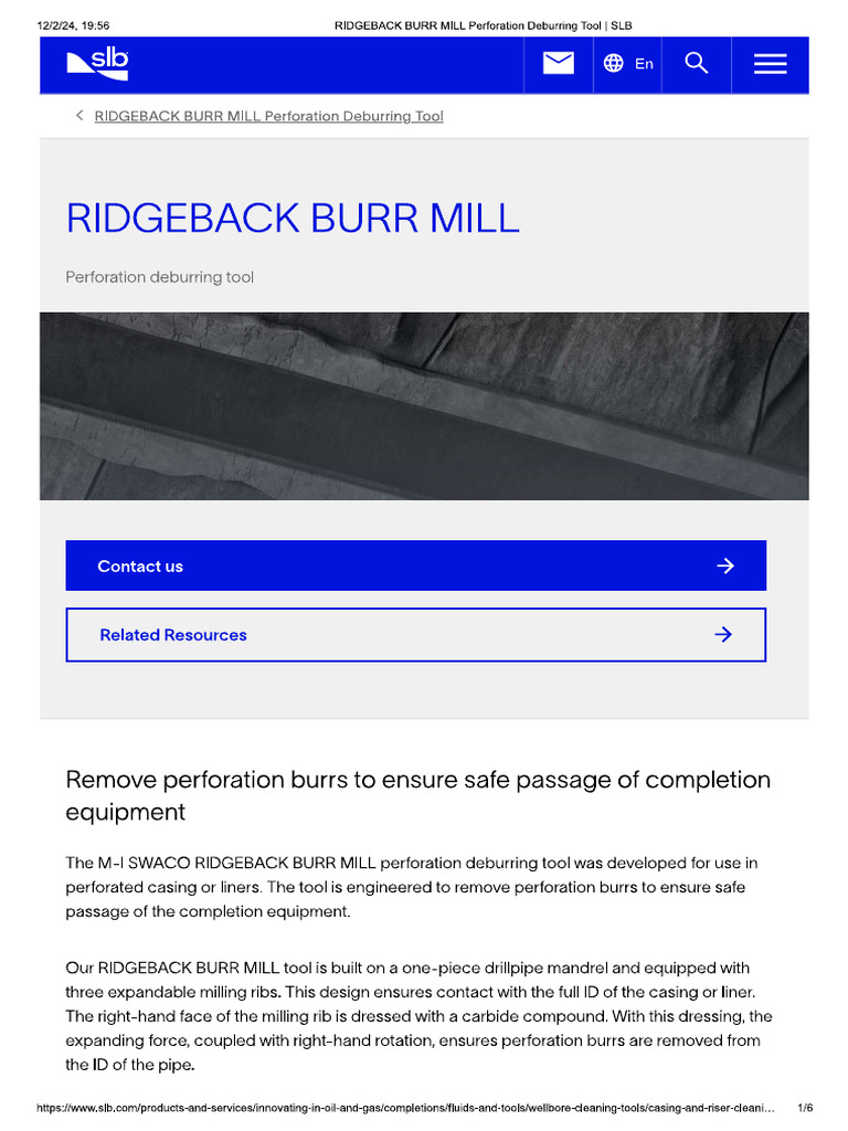 Ridge Back Burr Mill Pulir Perf - SLB | PDF