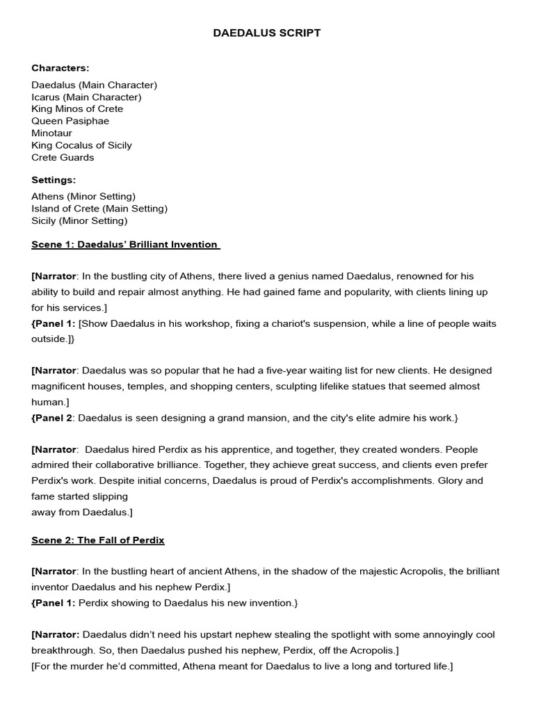 Daedalus Script | PDF | Minotaur