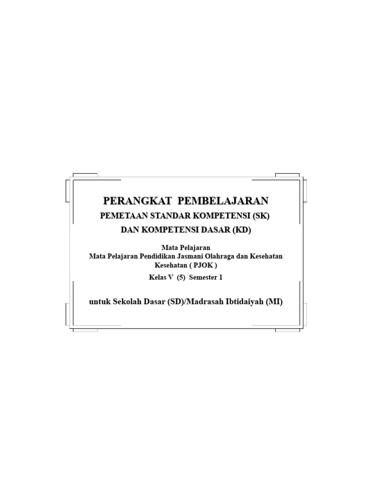 Pemetaan SK & KD Pjok | PDF