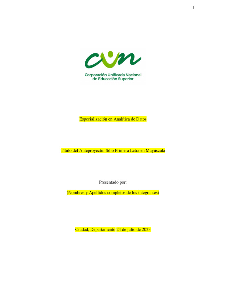 Plantilla Propuesta Av 1 | PDF | Estadísticas | Analítica predictiva
