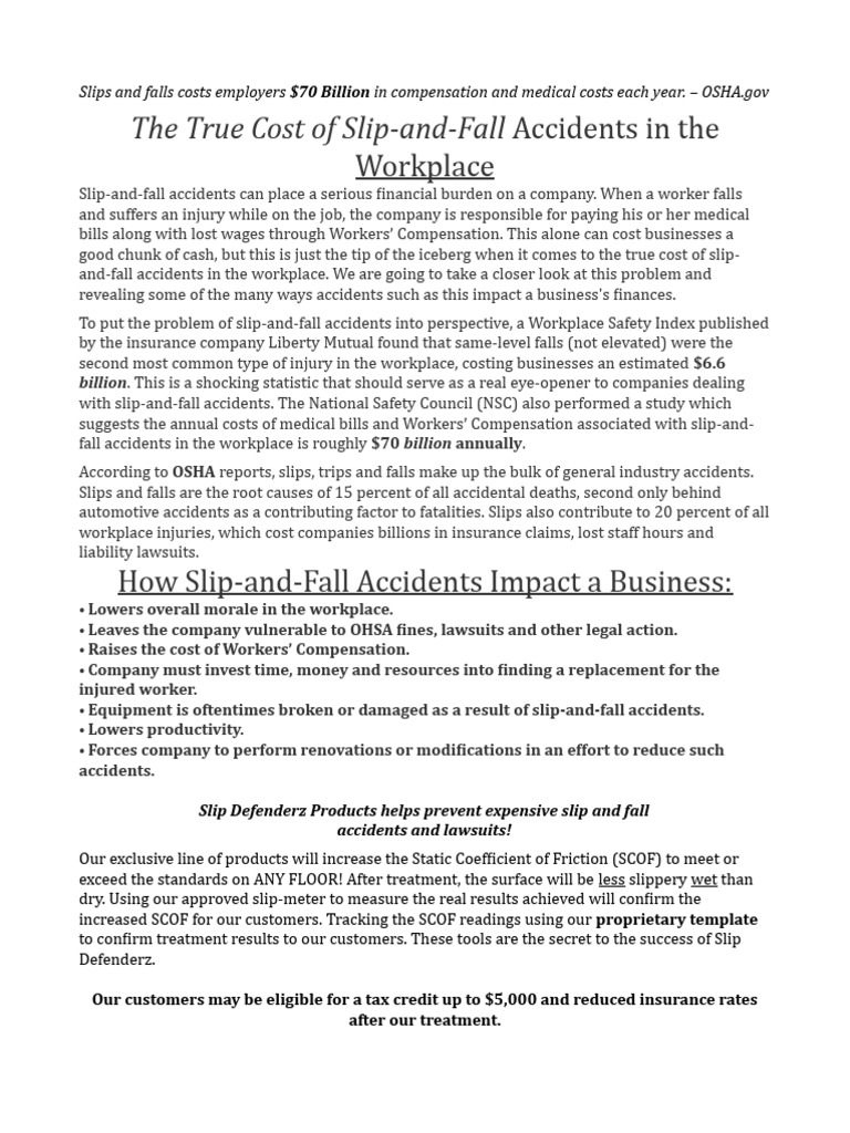 Slip Defenderz Proposal | PDF | Occupational Safety And Health