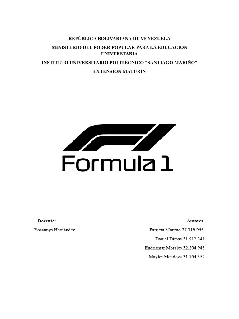 Formula 1 | PDF | Formula Uno | Carrera de autos