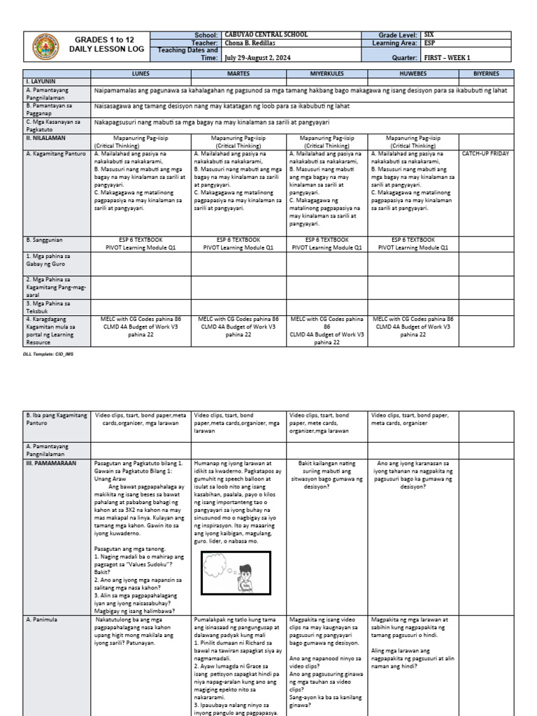 Esp-Week-1 - Q1 V3 | PDF