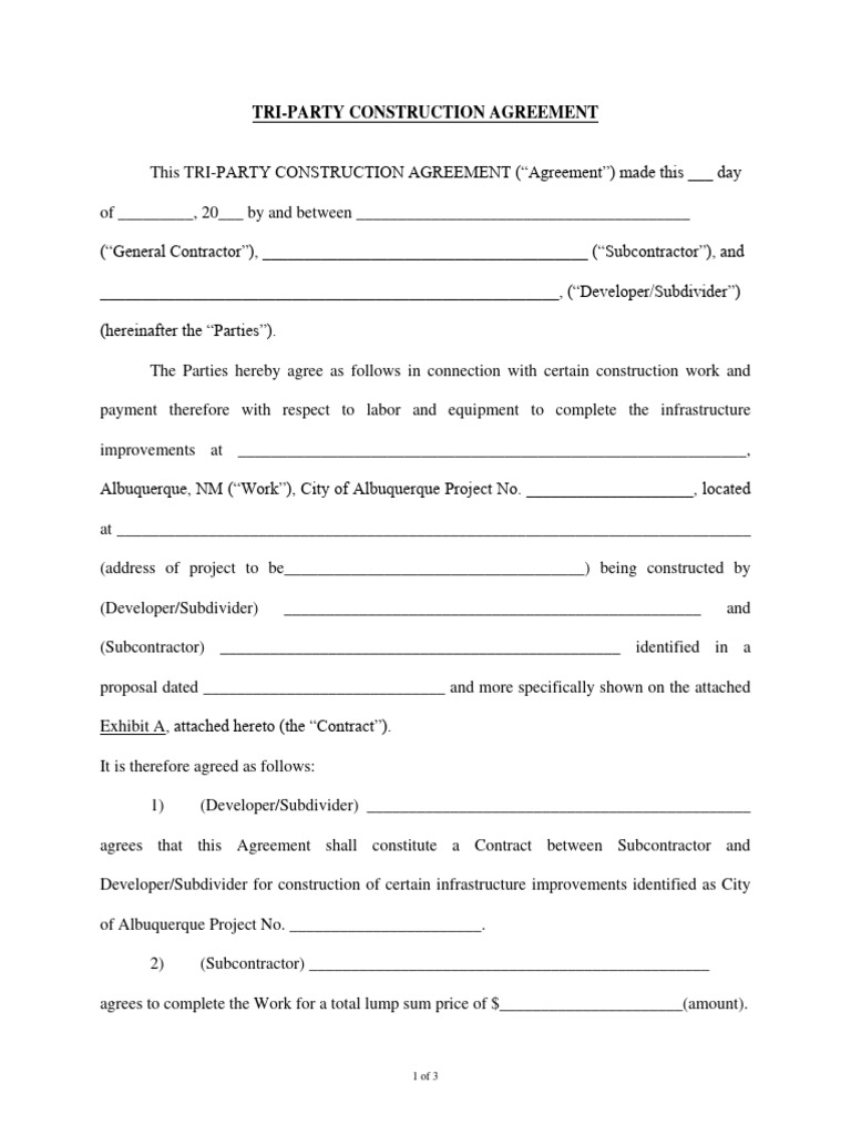 TriPartyAgreement Drivyw Moorthy | PDF | General Contractor | Notary Public