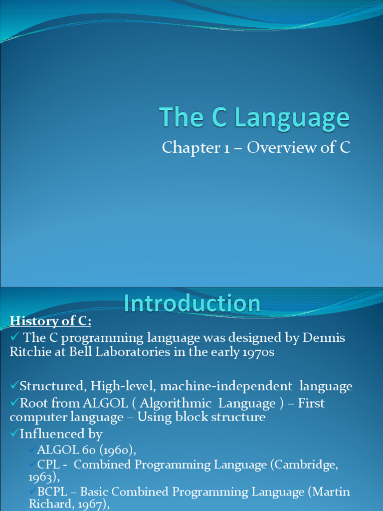 Chapter 1 C Programming | PDF | C (Programming Language) | Computer Science Chapter 1 C Programming | PDF | C (Programming Language) | Computer Science