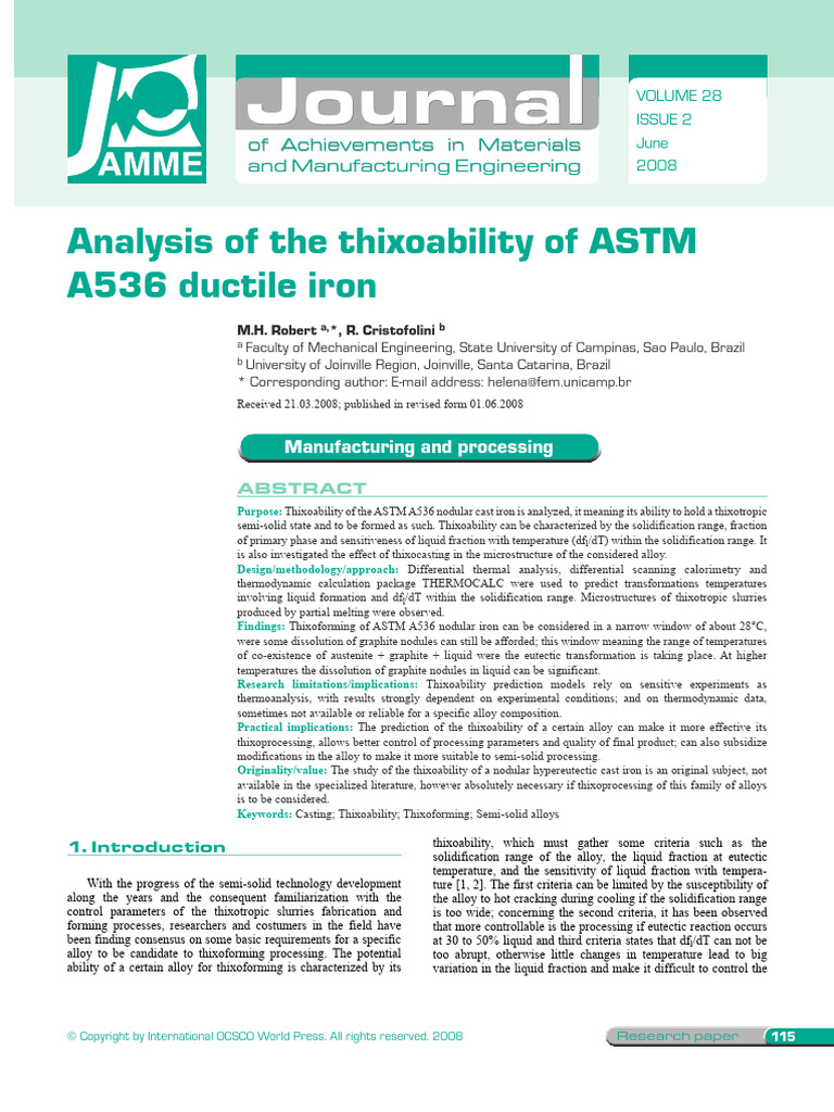 Astm 536 - Arul | PDF | Thermal Analysis | Differential Scanning ...