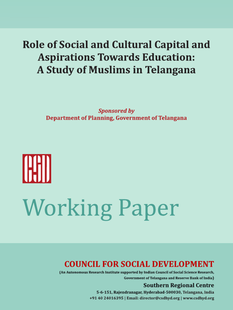 Research Paper - CSD - WP2 - Muslim Study in Telangana | PDF