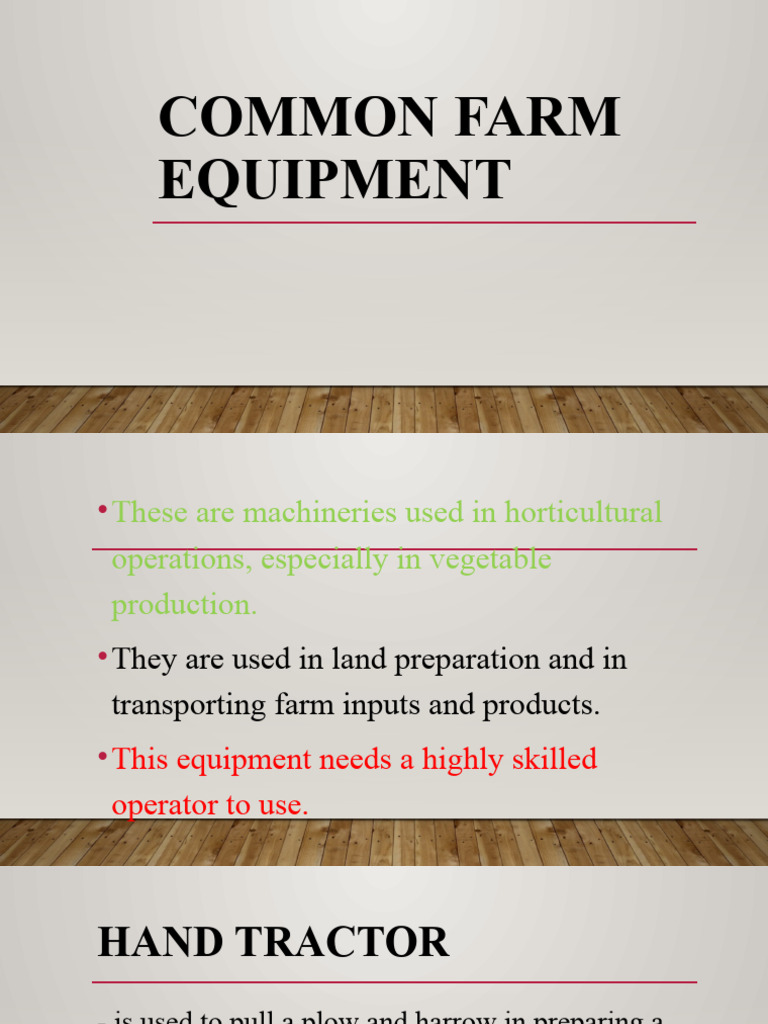 Essential Farm Equipment for Horticulture | PDF