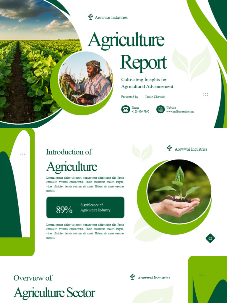 White and Green Modern Agriculture Report Presentation | PDF | Natural ...