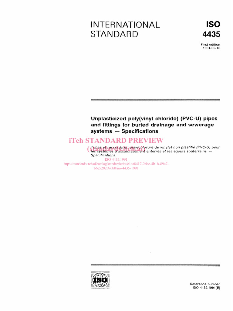 Iso 4435 1991 | PDF | Pipe (Fluid Conveyance) | Polyvinyl Chloride