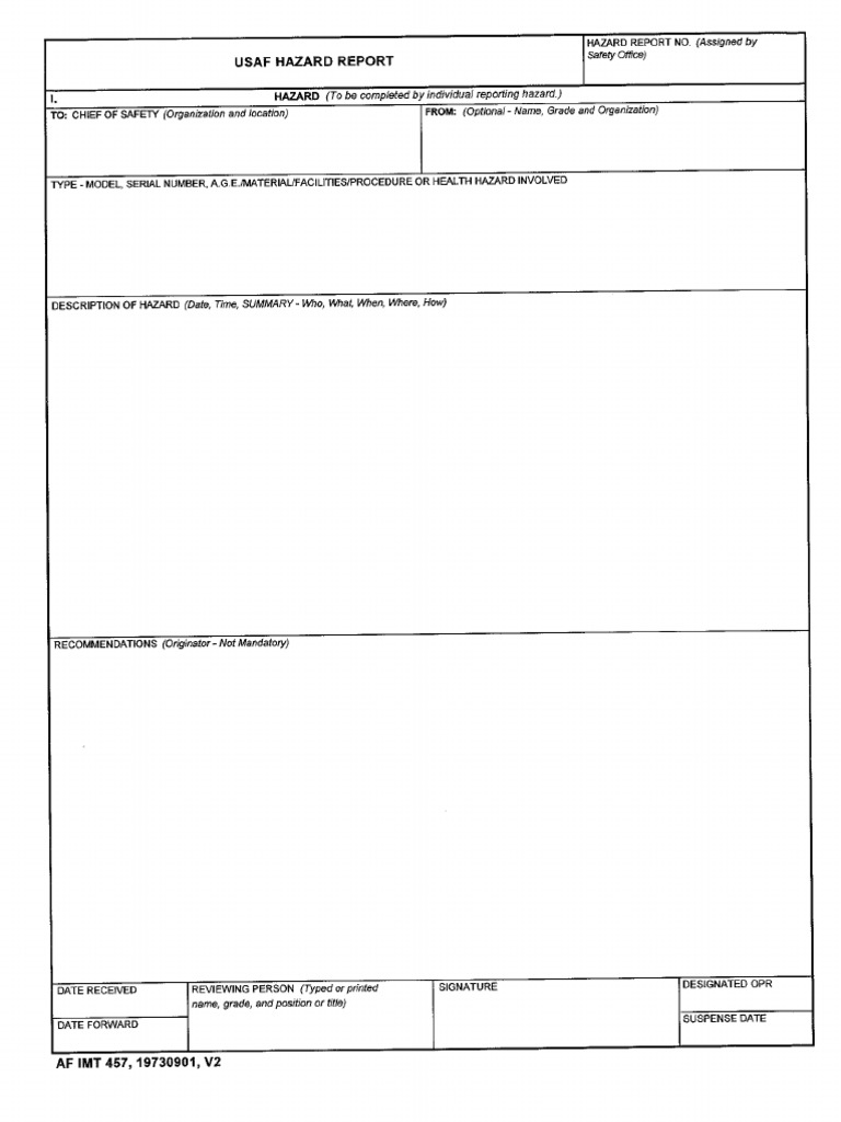 Af Form 457 Pdf