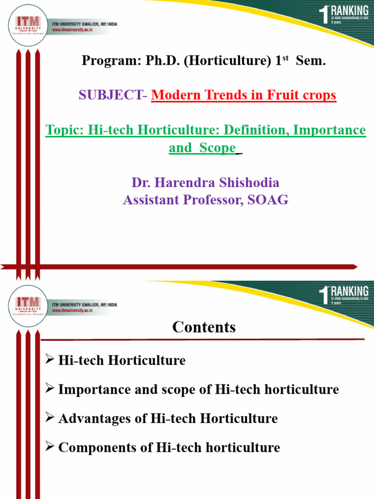 Hi-Tech Horticulture: Definition & Importance | PDF | Horticulture ...