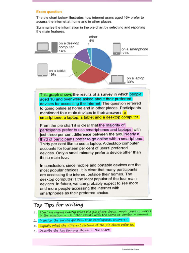 Piechart Bar Graph Writing Section (X) - Ajaykr. | PDF