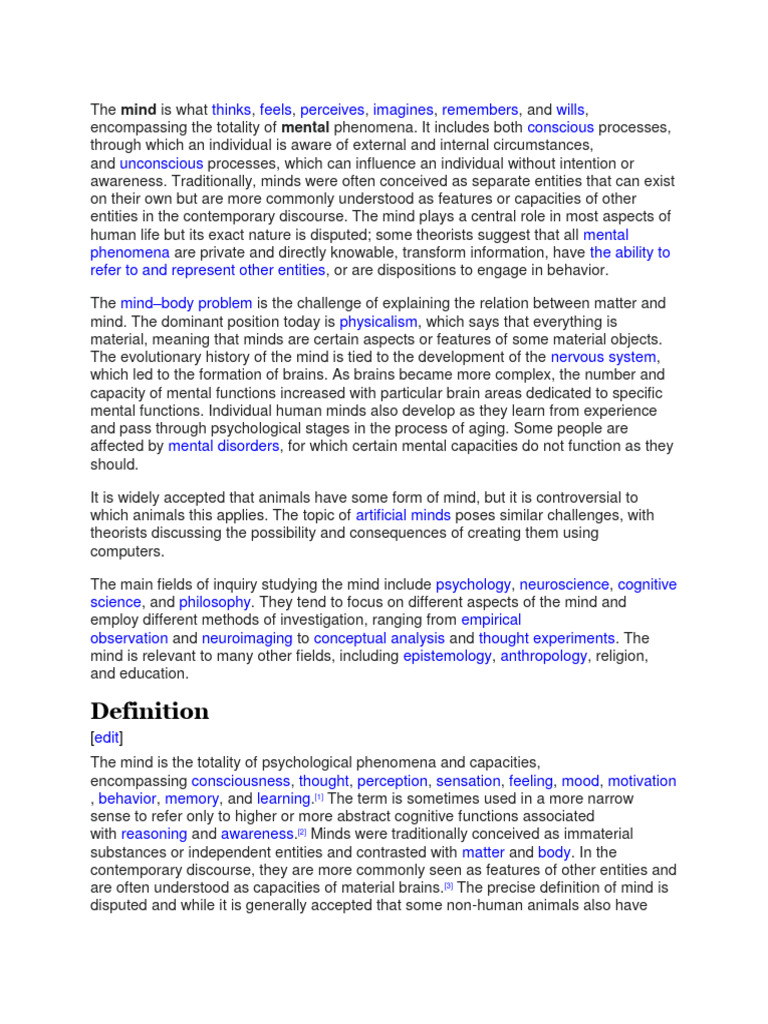 Research About Mind | PDF | Mind | Memory