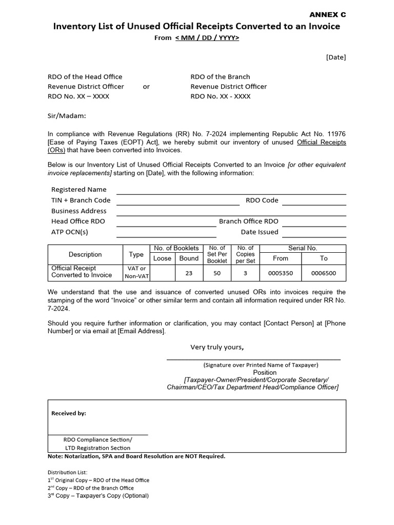 RMC No. 77-2024: Invoice Conversion Guide | PDF | Invoice | Economies