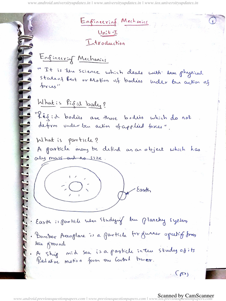 JNTUH Engineering Mechanics Notes-1-1 | PDF | Technology & Engineering