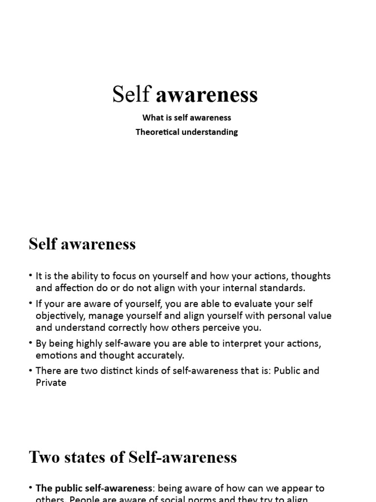 Self Awareness | PDF | Self Awareness | Awareness