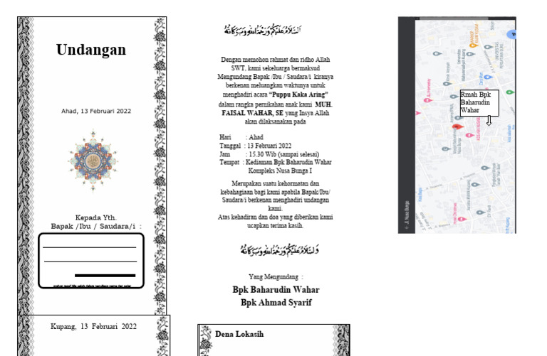 Undangan Pernikahan Faisal Wahar | PDF