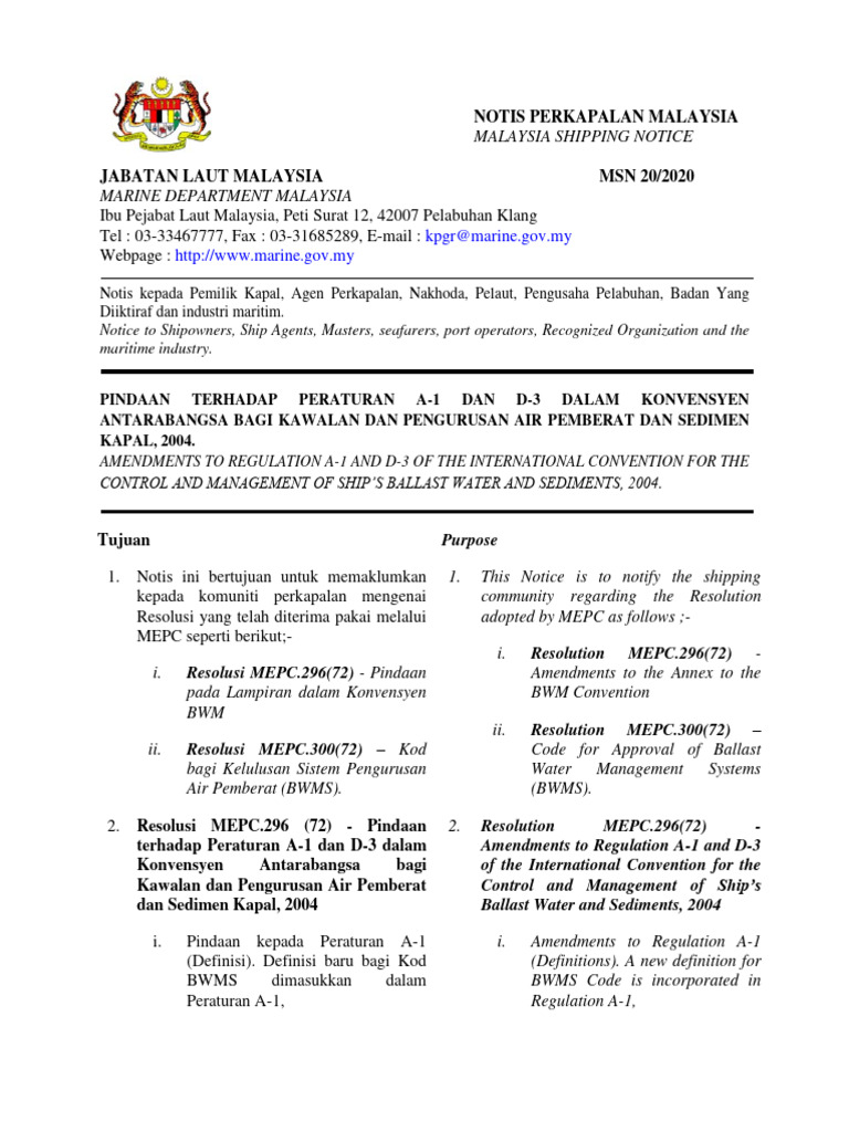 MSN 20-2020 | PDF | Safety | Water