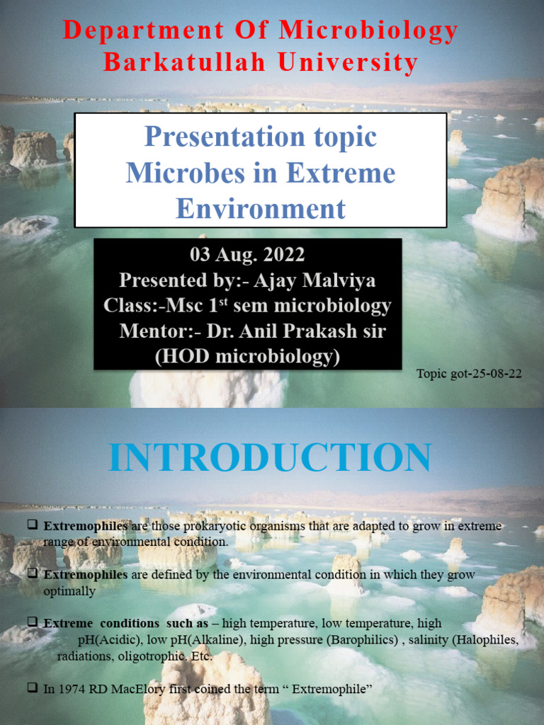 Microbes in Extream Envirnment | PDF | Microorganism | Biology