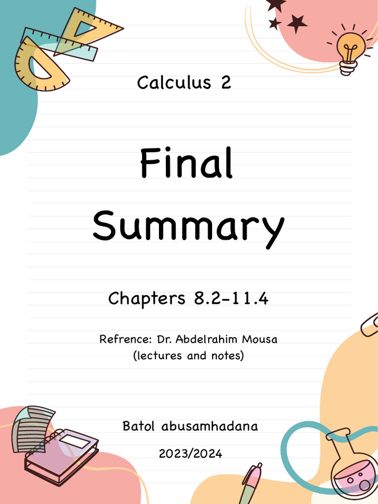 Calculus 2 Final Summary | PDF | Science & Mathematics | Computers