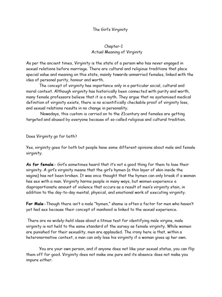 The Girl's Virginity | PDF | Virginity | Vagina